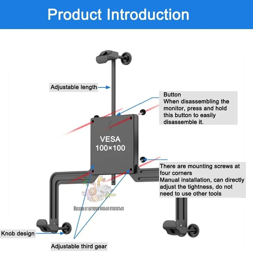 17-32-дюймовый расширенный адаптер VESA для крепления ЖК-монитора без монтажных отверстий-bigstore