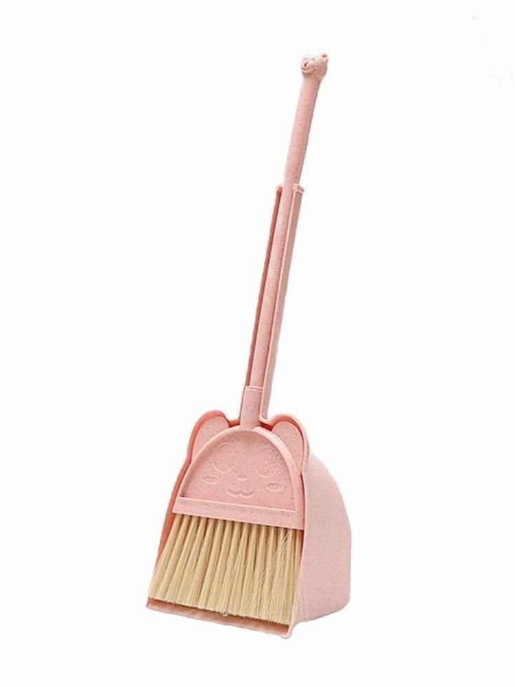 Детский веник, совок для мусора, набор швабр игрушек, Розовая метла + совок для мусора1