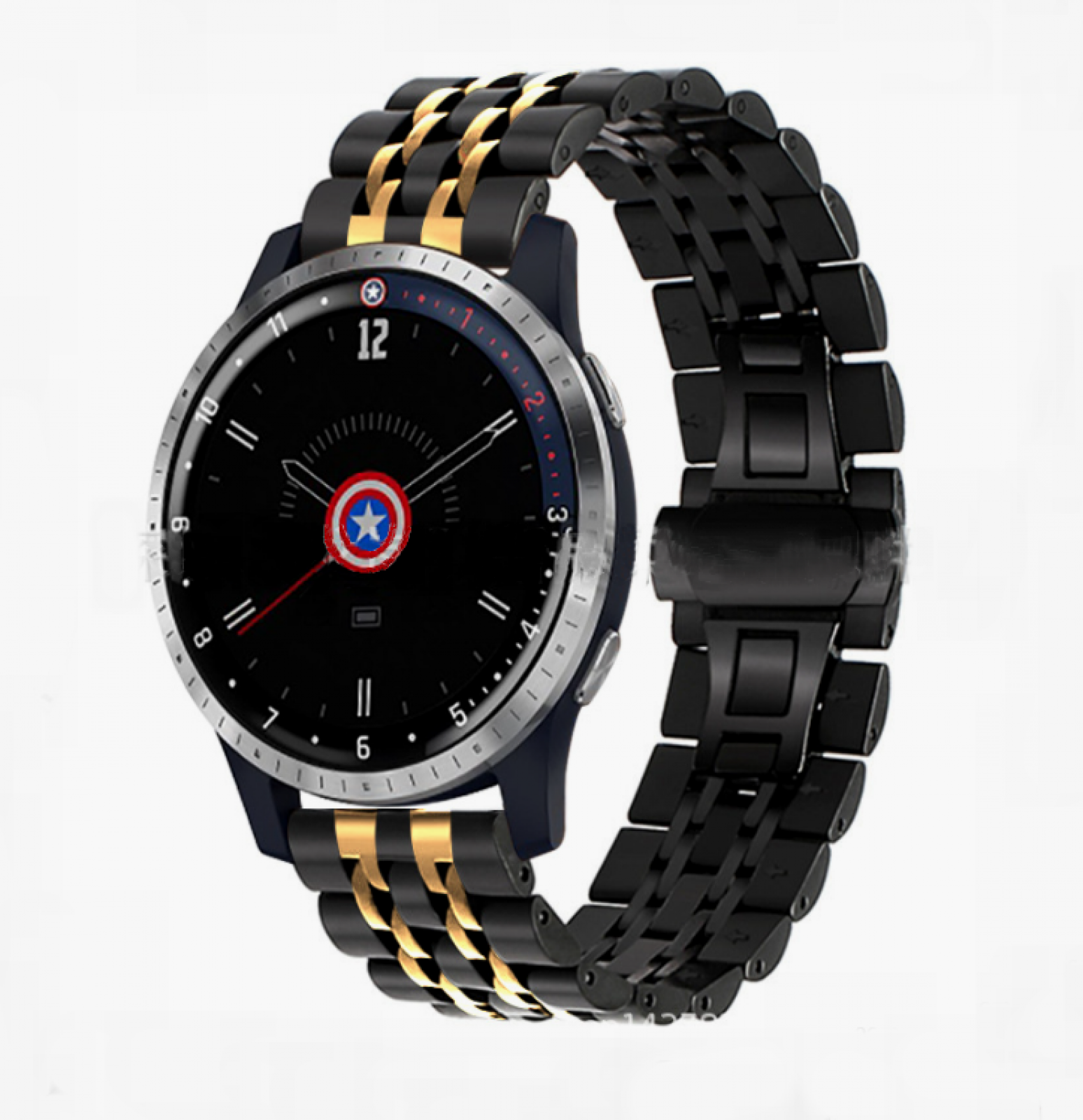 Сменный стальной ремешок MyPads Inox Clip для умных часов Garmin First Avenger Legacy Hero 45 мм черный 22 мм