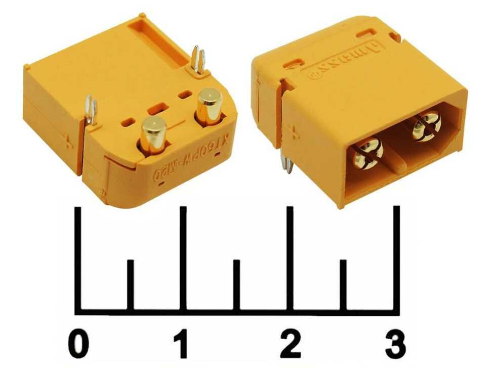 Разъем питания 2pin XT-60PW-M20 на плату угол