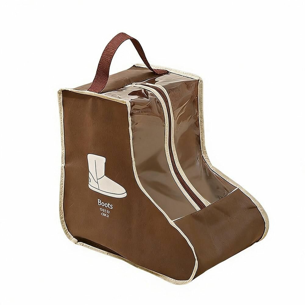 Прозрачная пылезащитная сумка для хранения обуви и сапог, подходит для домашнего использования и путешествий, удобна для переноски в руке.