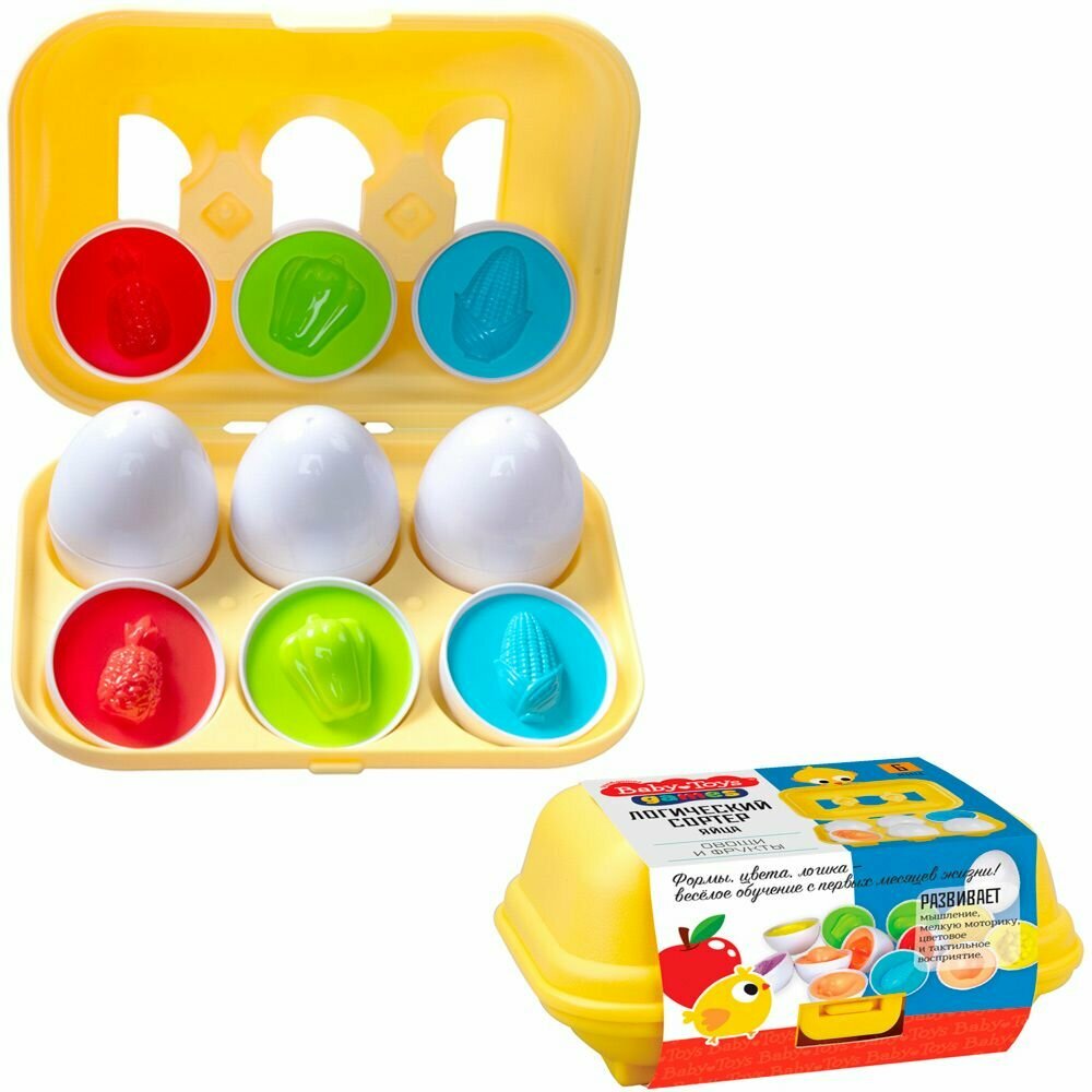 Сортер Десятое Королевство Игра логическая, Яйца, Овощи и фрукты 6 шт 70083