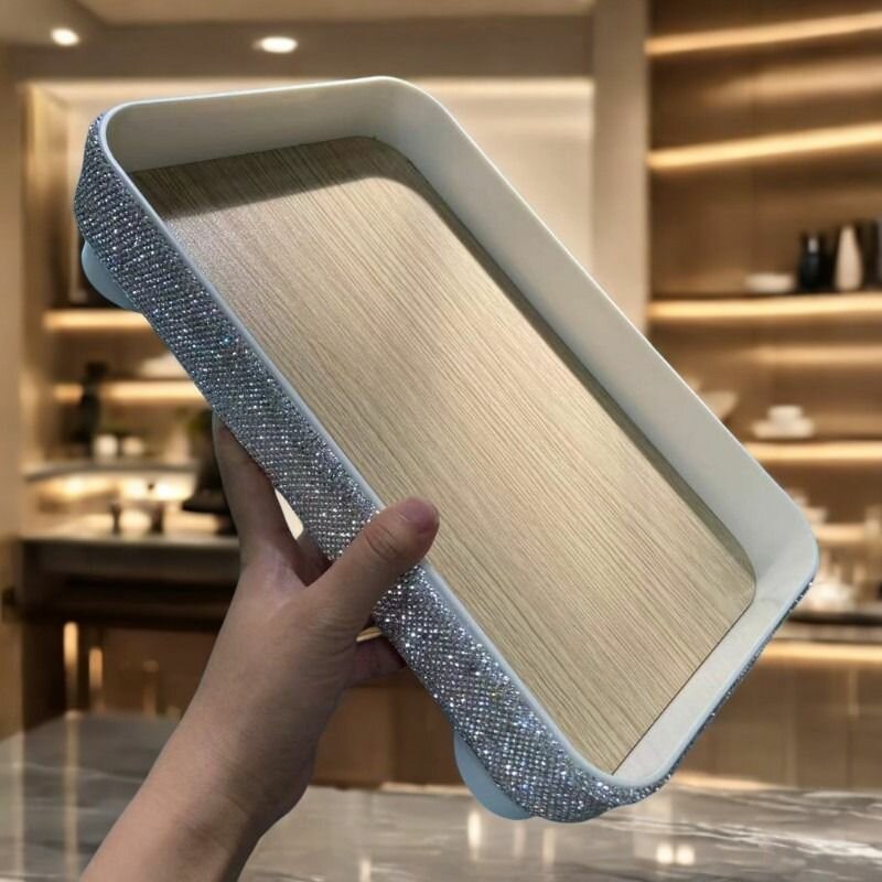 Органайзер для косметики и духов на стол, подставка-поднос с кристаллами, декоративная полка для прихожей, стильный аксессуар