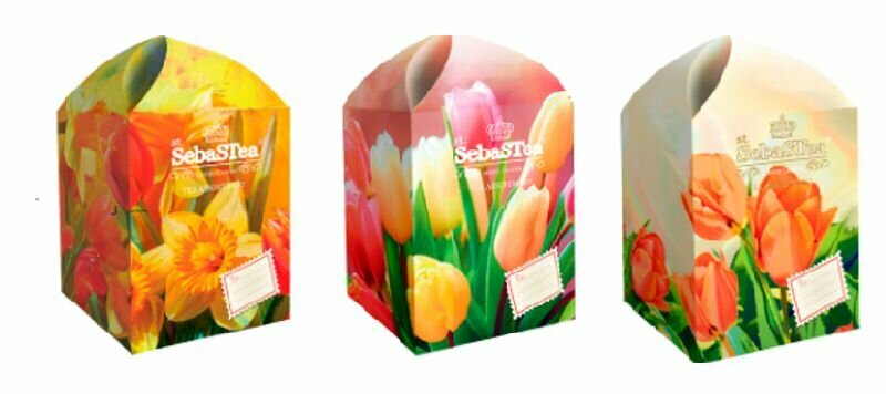 Чай SEBASTEA Spring Tulips ассорти черн.+ зел.(20 пак.) /картон/ 30г