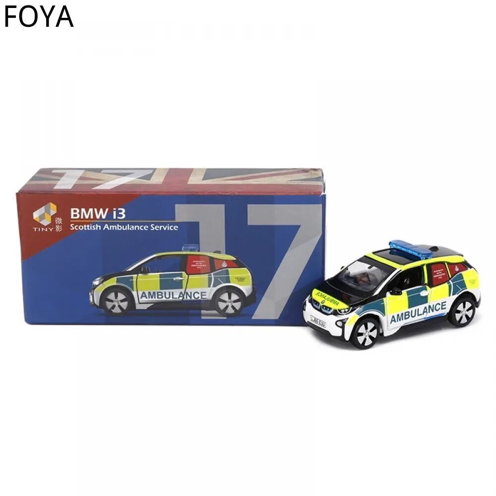 Машинка Tiny 1/64 BMW i3 Scottish Ambulance Service City UK17 Diecast Scale Model Car