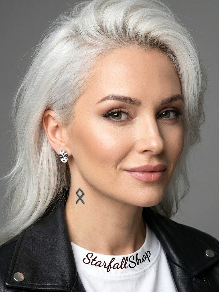 Серьги пусеты, славянский оберег, эмаль