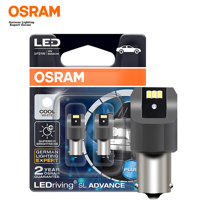 OSRAM P21W светодиодная фара для автомобиля задний ход повороты 12В 2.5Вт комплект из 2 шт Цвет：LED P21W улучшенная