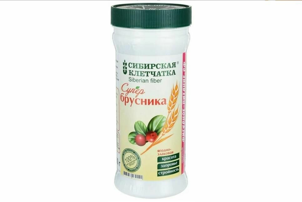Зерновой продукт Сибирская клетчатка Супербрусника, банка, 280 г