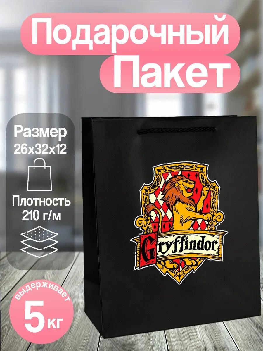 Пакет подарочный Гарри Потер, упаковка для подарка, 26х31 см
