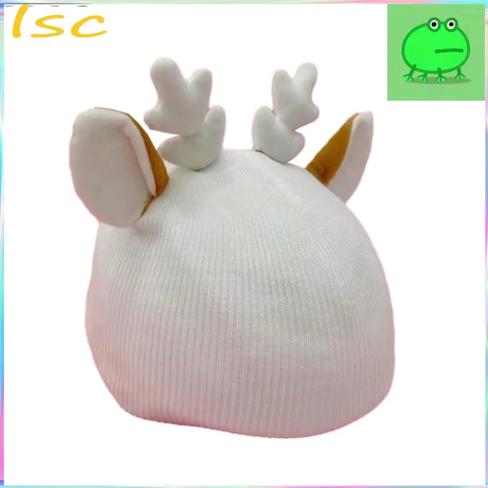 Нашлемник спортивный в виде оленя для горнолыжного спорта, детский, белый