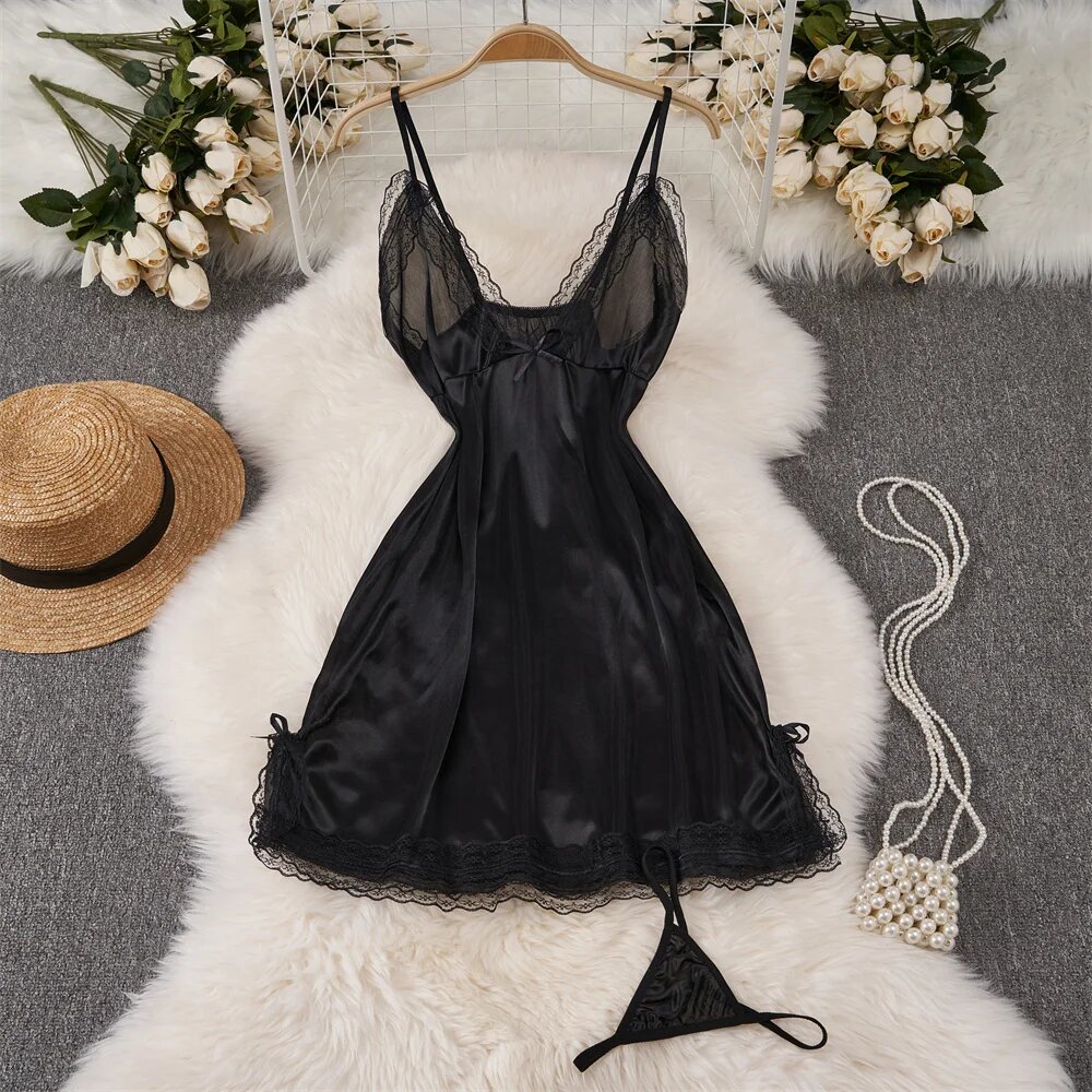 Ночное белье с бантом на Хэллоуин с открытыми плечами, женское эротическое платье принцессы с лямкой на шее для ролевых игр