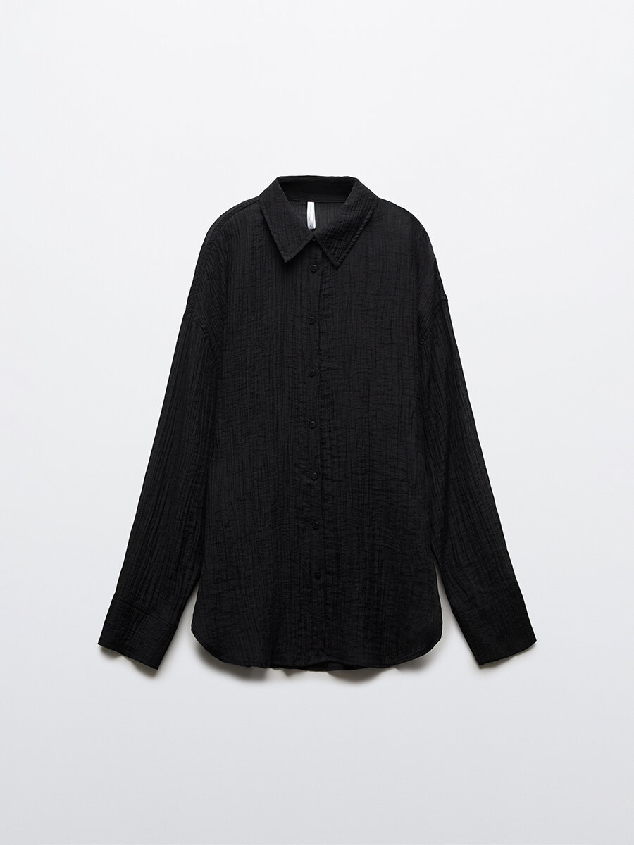 Рубашка оверсайз из фактурного лиоцелла