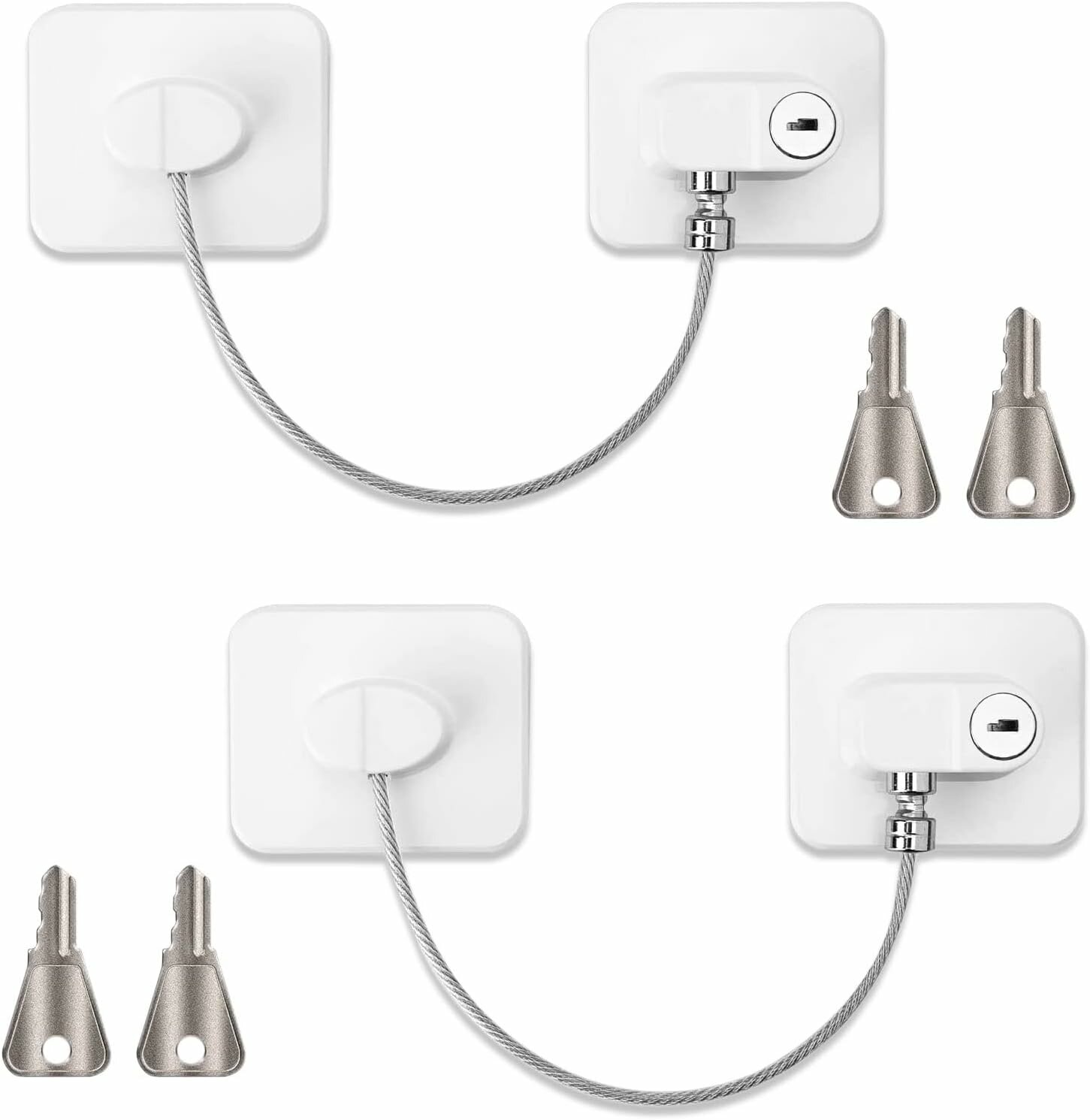 Защитные замки для холодильников от детей "A", комплект, 2 замка, 4 ключа