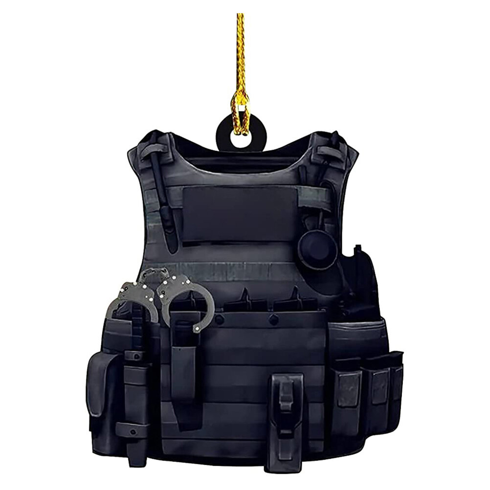 Рождественский кулон, полицейское снаряжение, Санта-Клаус, украшение для елки, подвеска на зеркало заднего вида автомобиля, кулон в виде рюкзака, украшение для праздничной вечеринки.