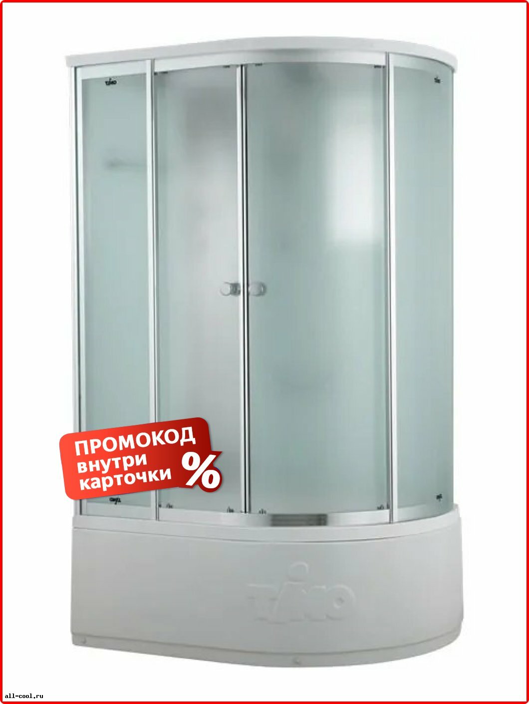 Душевая кабина Timo Edda 120x85 высокий поддон, асимметричная, белый, гидромассаж, подсветка, сиденье