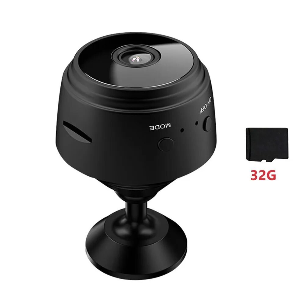 Мини-камера A9 Wi-Fi 1080P с ИК-ночным видением, датчиком движения, 32 ГБ, черная