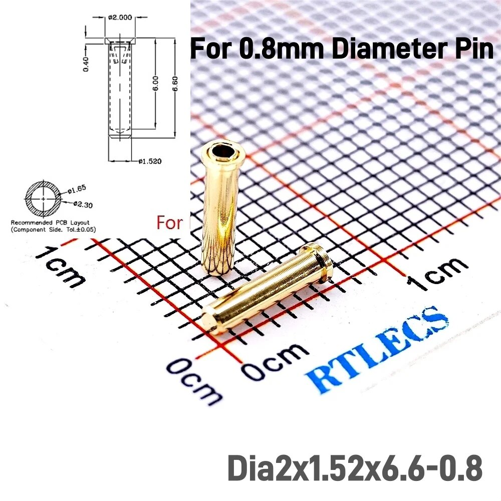 Контактное гнездо RTLECS 2x1.52x0.66-0.8, 0.8 мм