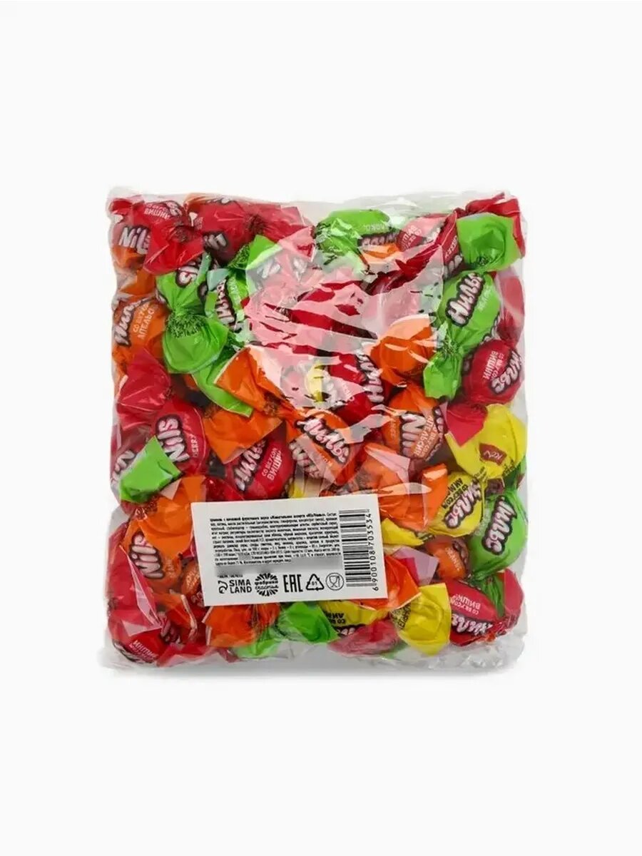 Мягкие фруктовые конфеты в яркой упаковке