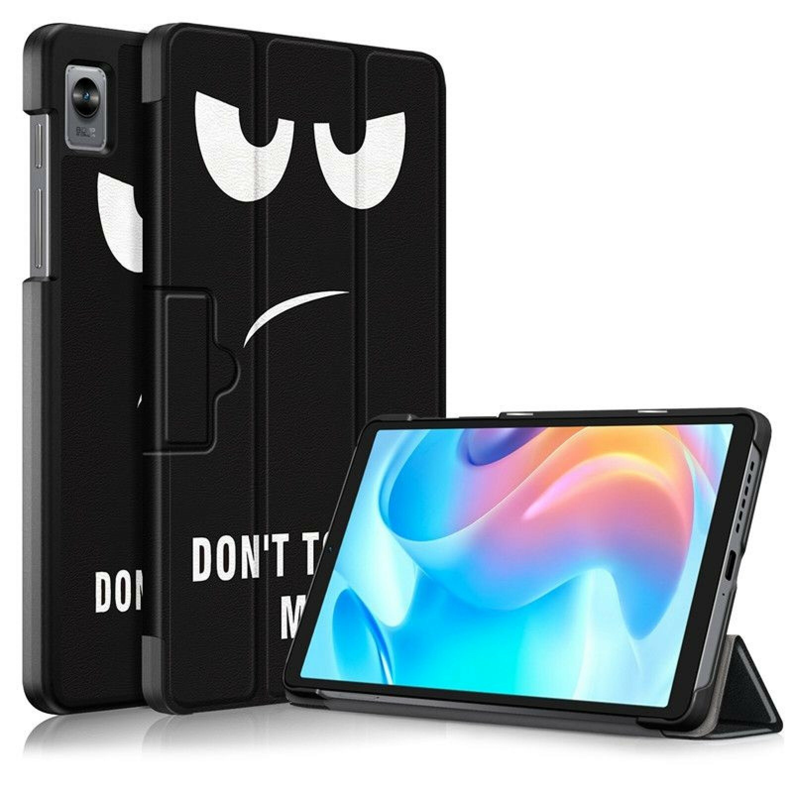 Чехол MyPads для планшета Realme Pad Mini (8.7') с магнитным креплением, черный матовый с принтом глаз