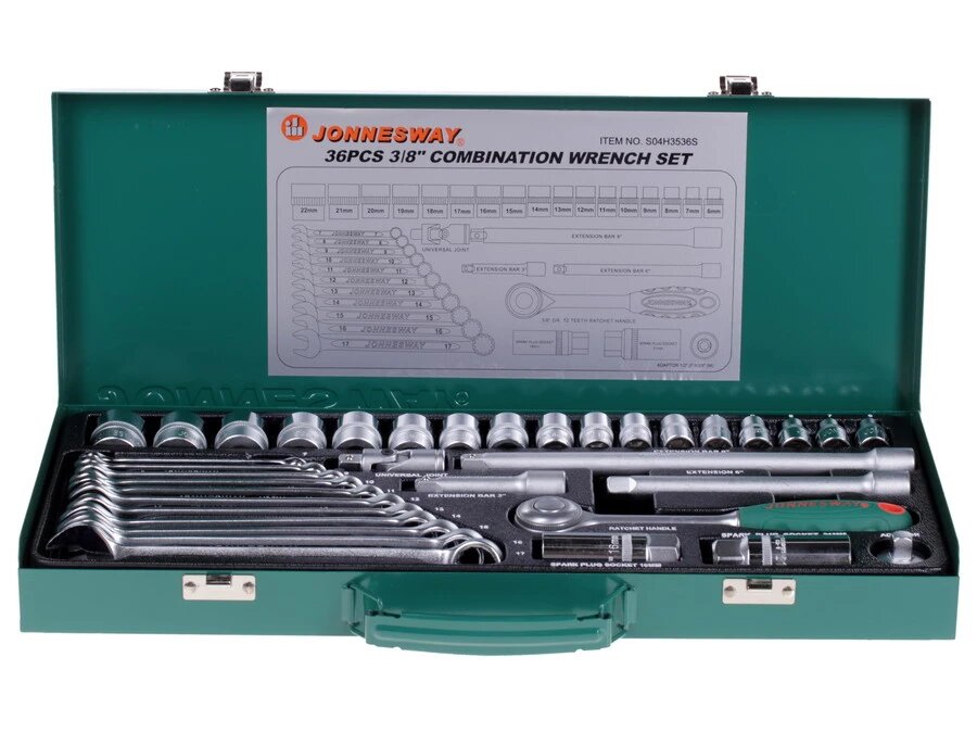 Набор инструментов Jonnesway S04H3536S, сталь, 36 шт, металлический кейс