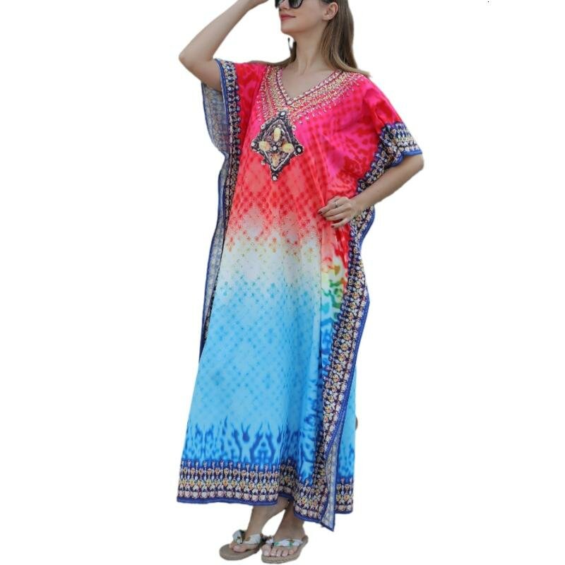 Женская пляжная рубашка-накидка, Розово-красная орхидея