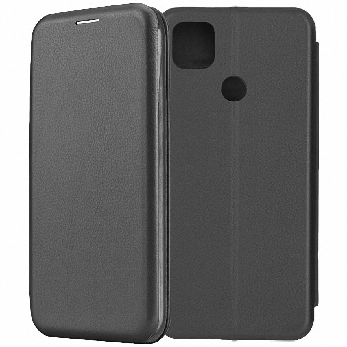 Чехол-книжка для Redmi 9C черный / подставка, отделение для карт