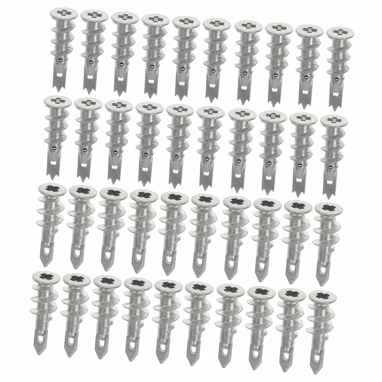 100 шт. Ассорти анкеров для гипсокартона, цинковый сплав, самосверлящие настенные анкеры, шурупы для домовладельца