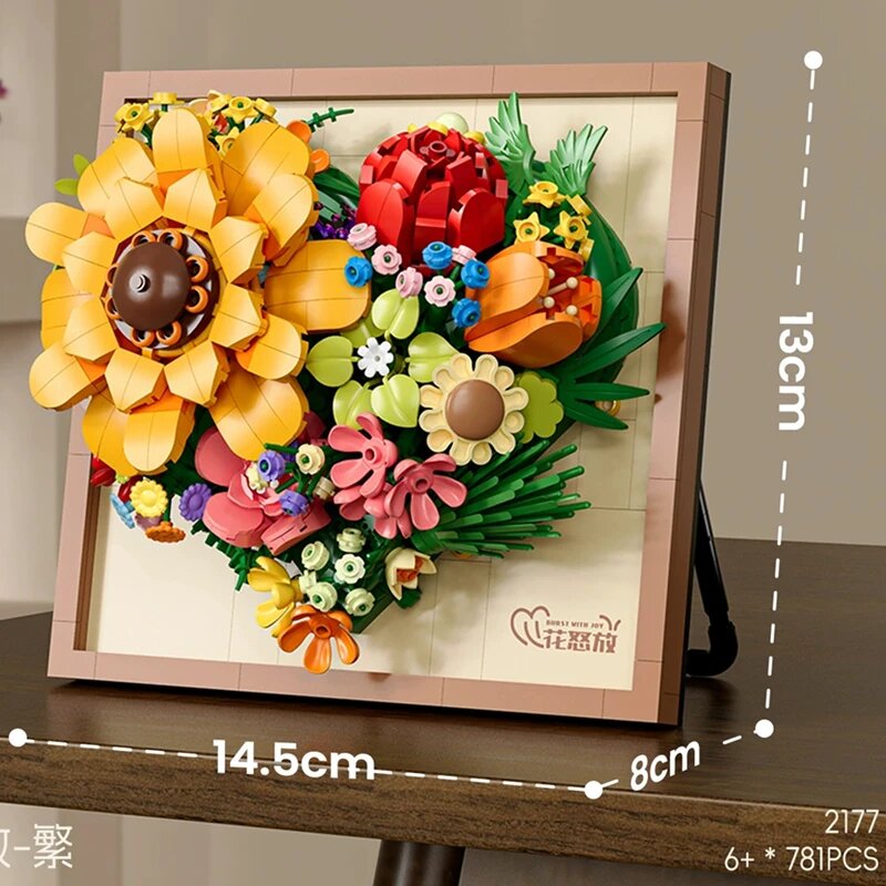 Конструктор 3D роза из пластика 2177 No Box