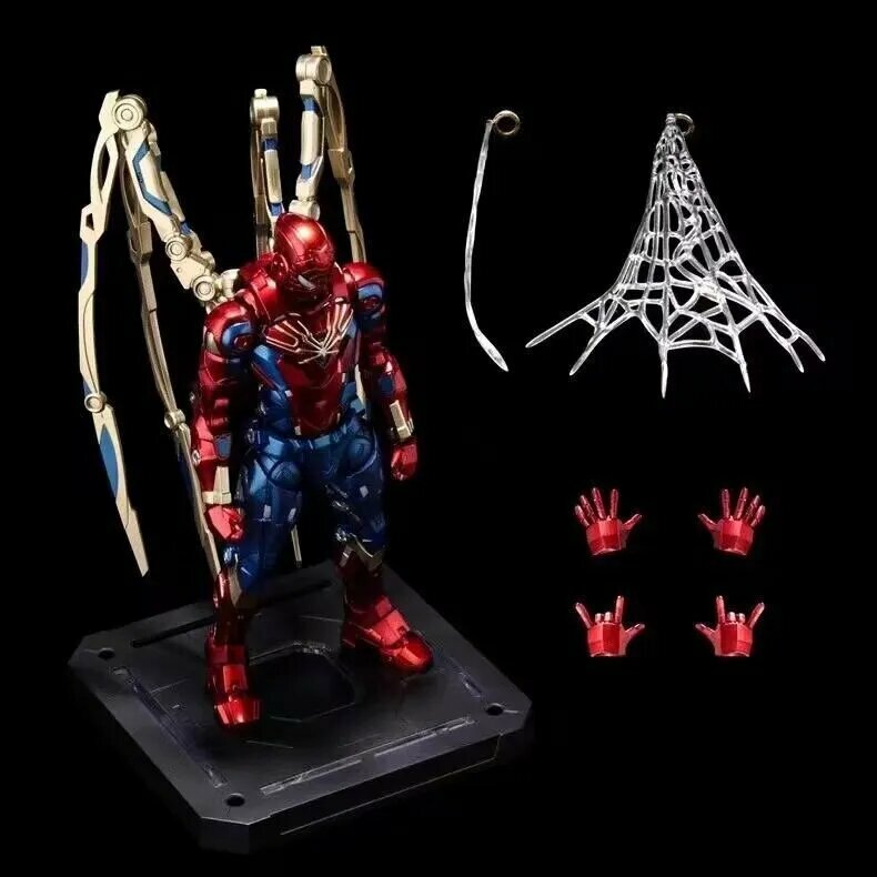 Фигурка Spider-Man с механическими паучьими лапами, коллекционная виниловая игрушка для мальчиков, на подставке — фото 1