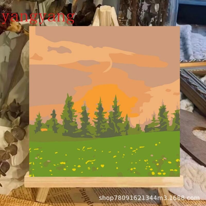 Детская и маленькая картина по номерам на холсте с тематикой природы для девочек 20 х 20 см