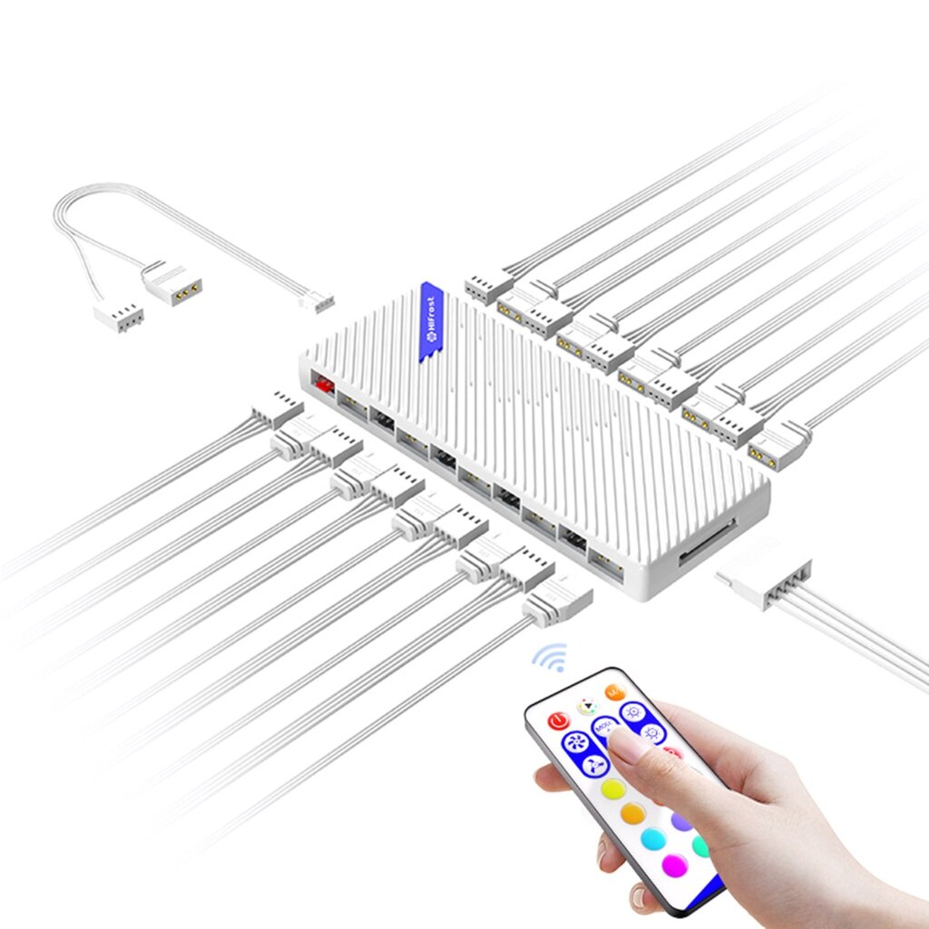 Разветвитель-концентратор для адаптера вентилятора, вмещает 10 вентиляторов PWM 12V 4PIn или 3Pin, 5 В ARGB