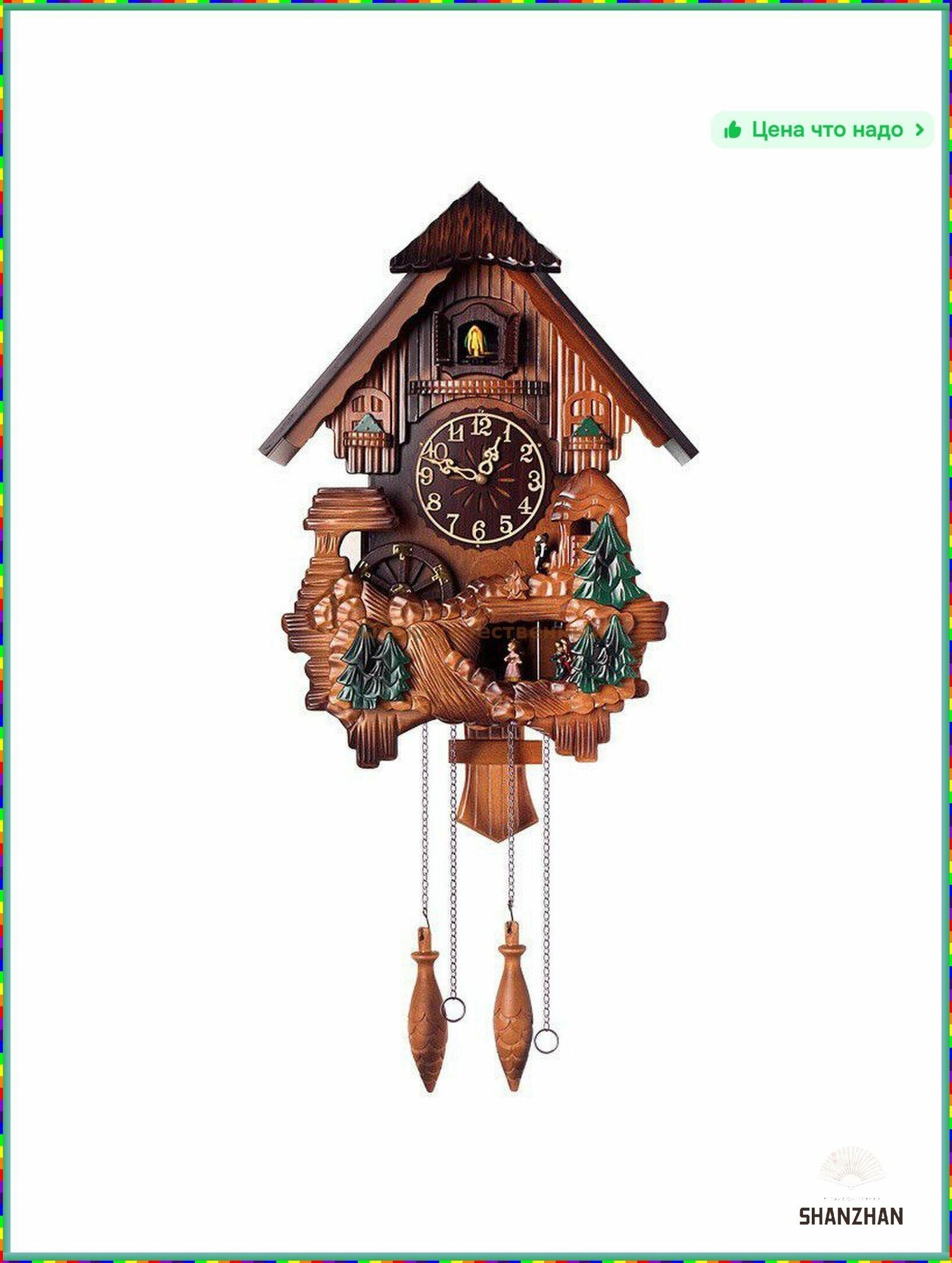 Музыкальные настенные часы с кукушкой и оркестром 52 см 12 см-SHANZHAN