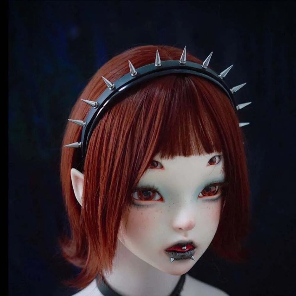 Готическая кожаная повязка на голову Y2K Style 6