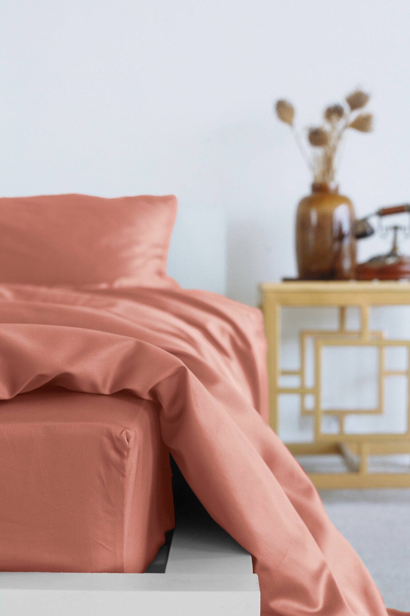 " коралл " простынь 220х240, 2 спальная двухспальная, 100% египетский хлопок, мако сатин сатин