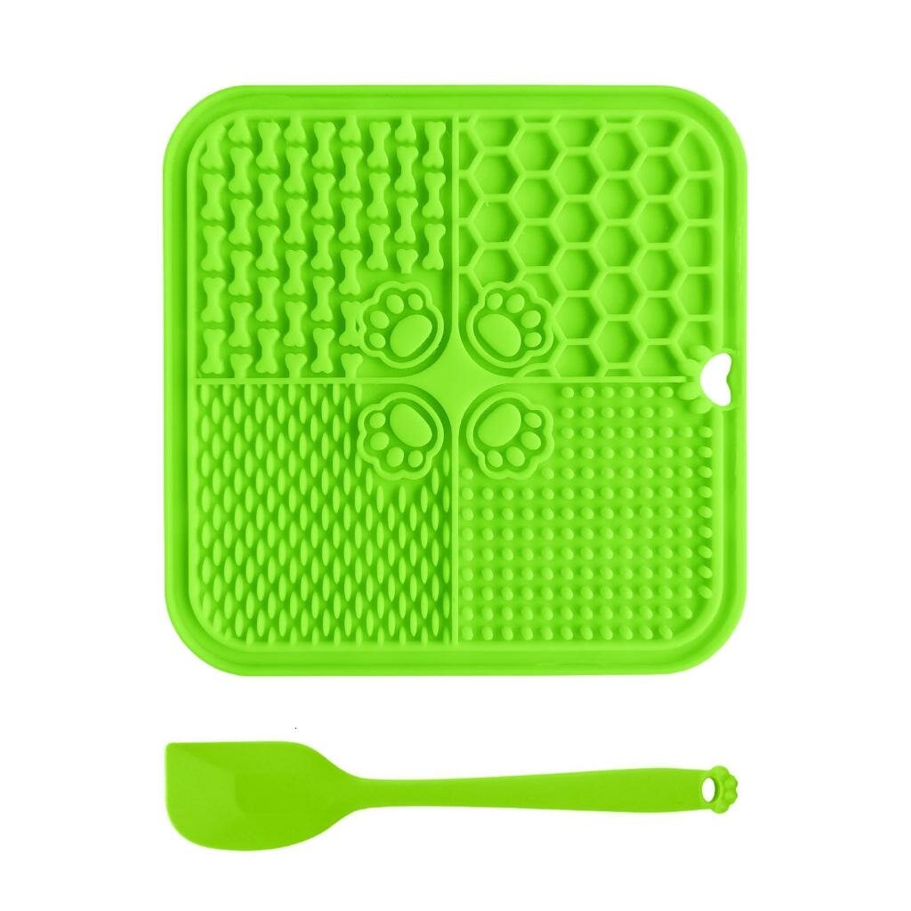 Принадлежности для домашних животных, коврик для вылизывания корма, посуда для кормления домашних животных, коврик для медленного приготовления корма для собак, салфетка-травяной зеленый коврик + травяной зеленый скребок