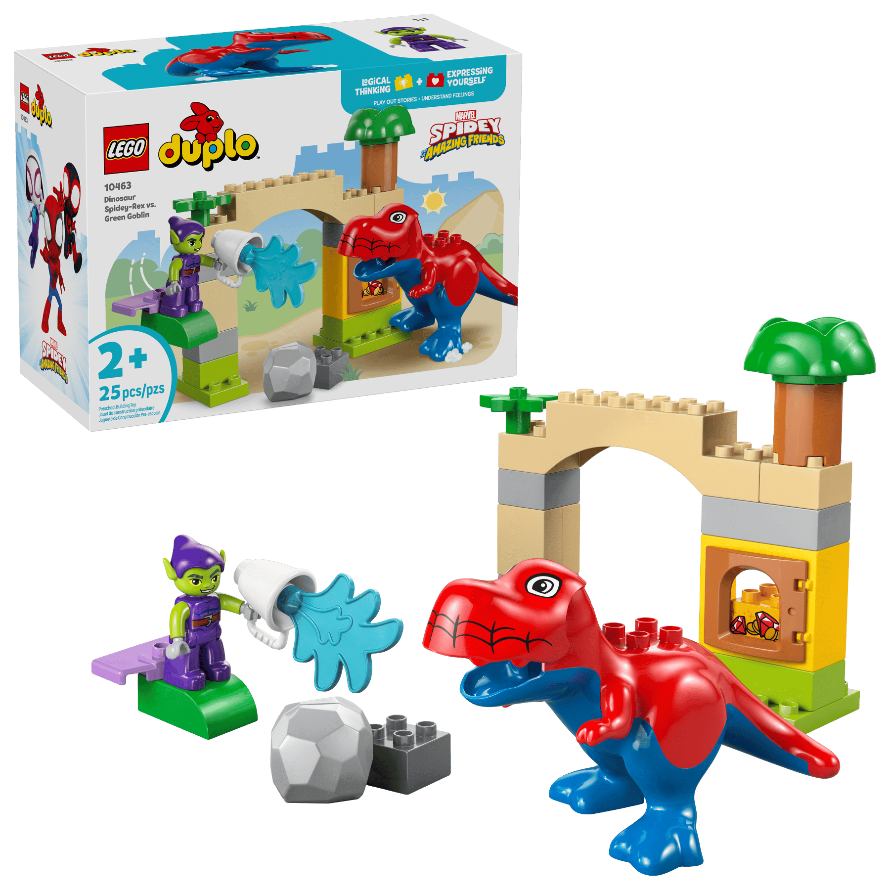 Конструктор LEGO DUPLO 10463 Динозавр Спайди-Рекс против Зелёного Гоблина, 25 дет.