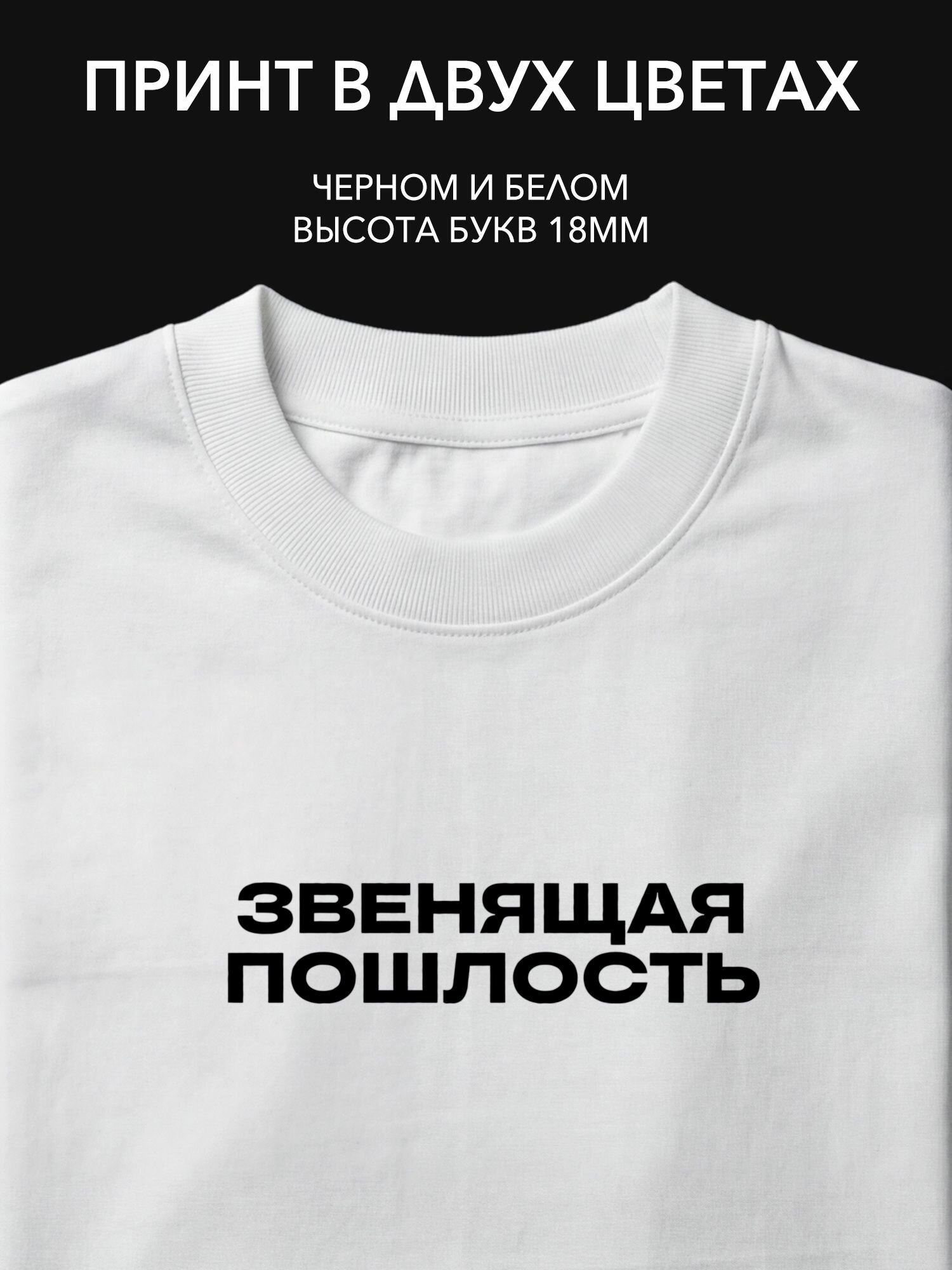 Термопринт надпись на одежду "Звенящая пошлость" для стильного образа на вечеринке или в повседневной жизни