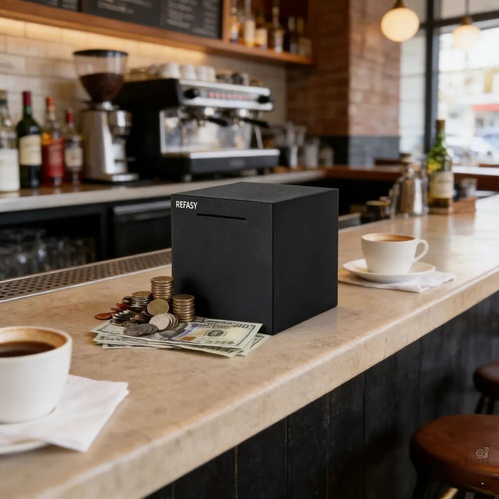 Копилка "Простая и элегантная черная печать, экономящая деньги", 12, 1 шт