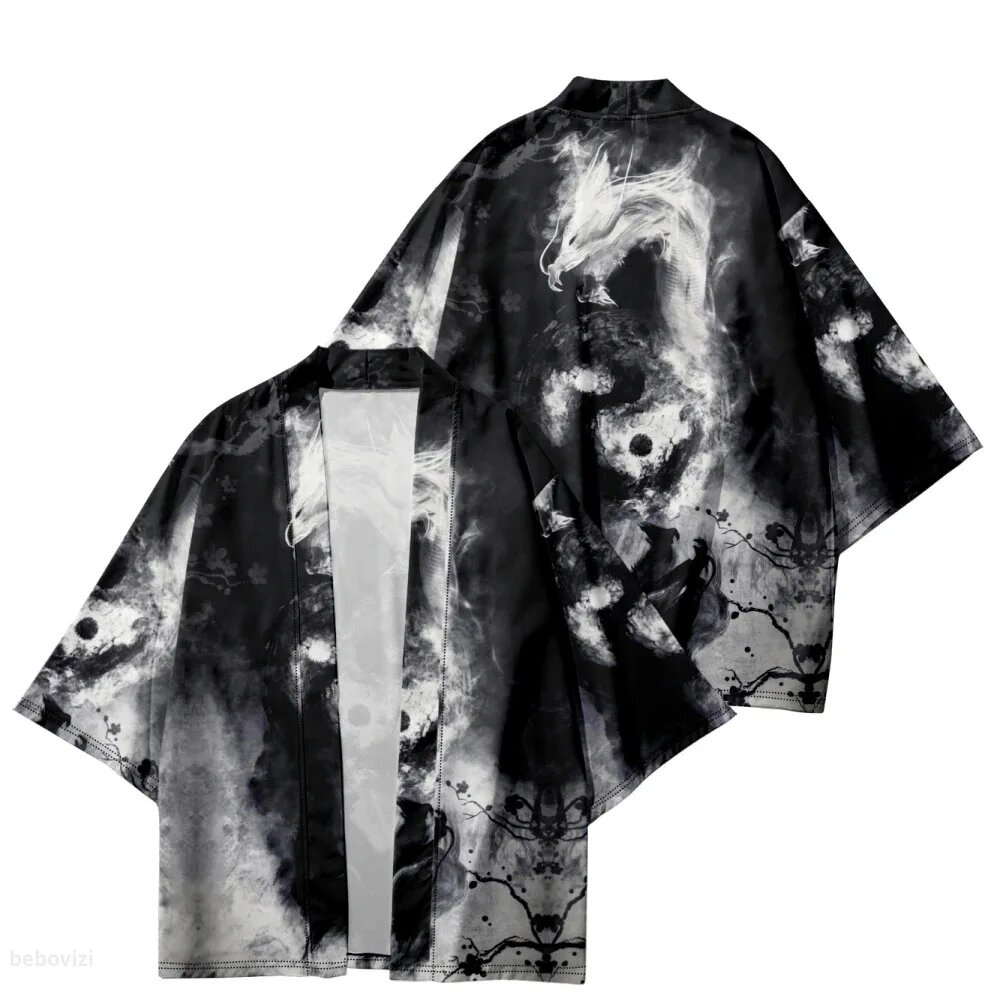 Мужской кардиган-кимоно CEARPION вискоза полиэстер Черный, 3XL, Kimono Cardigan22