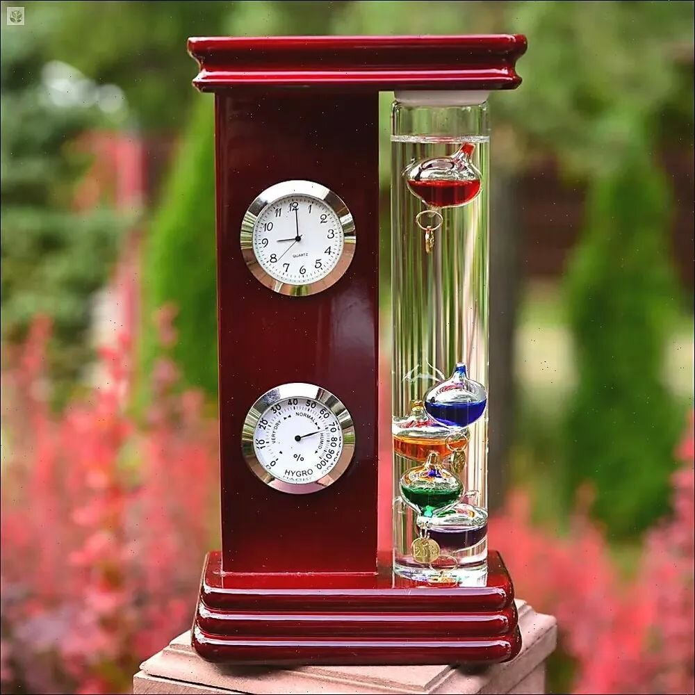 Термометр-гигрометр "Галилео Галилея" с часами 5 шаров, 1шт