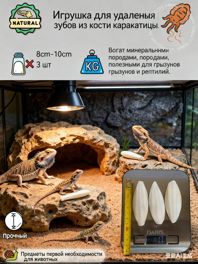 Сепия 9 см 3 штуки, панцирь каракатицы для улиток, черепах, попугаев, рептилий, корм для птиц