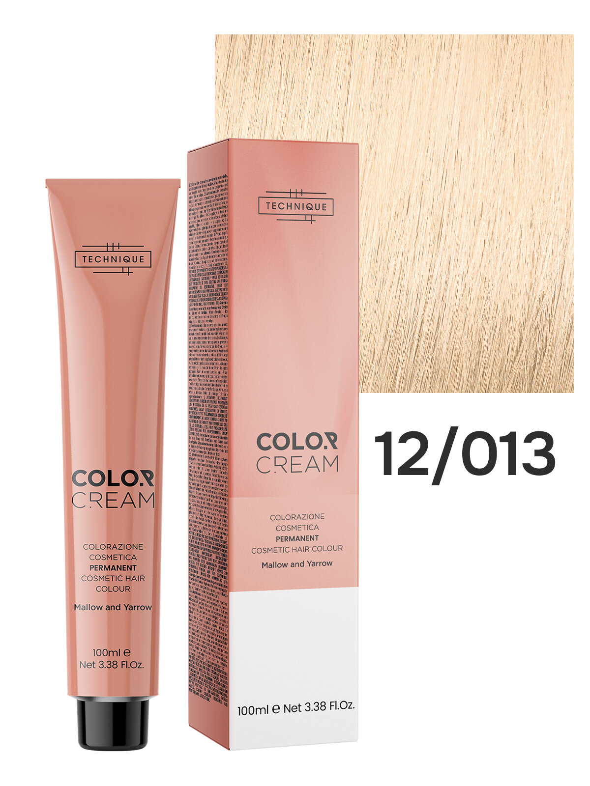 Перманентная крем-краска для волос Technique Color Cream Permanent Cosmetic Hair Colour 12.013 Суперосветляющий экстра блонд Бежевый, 100 мл