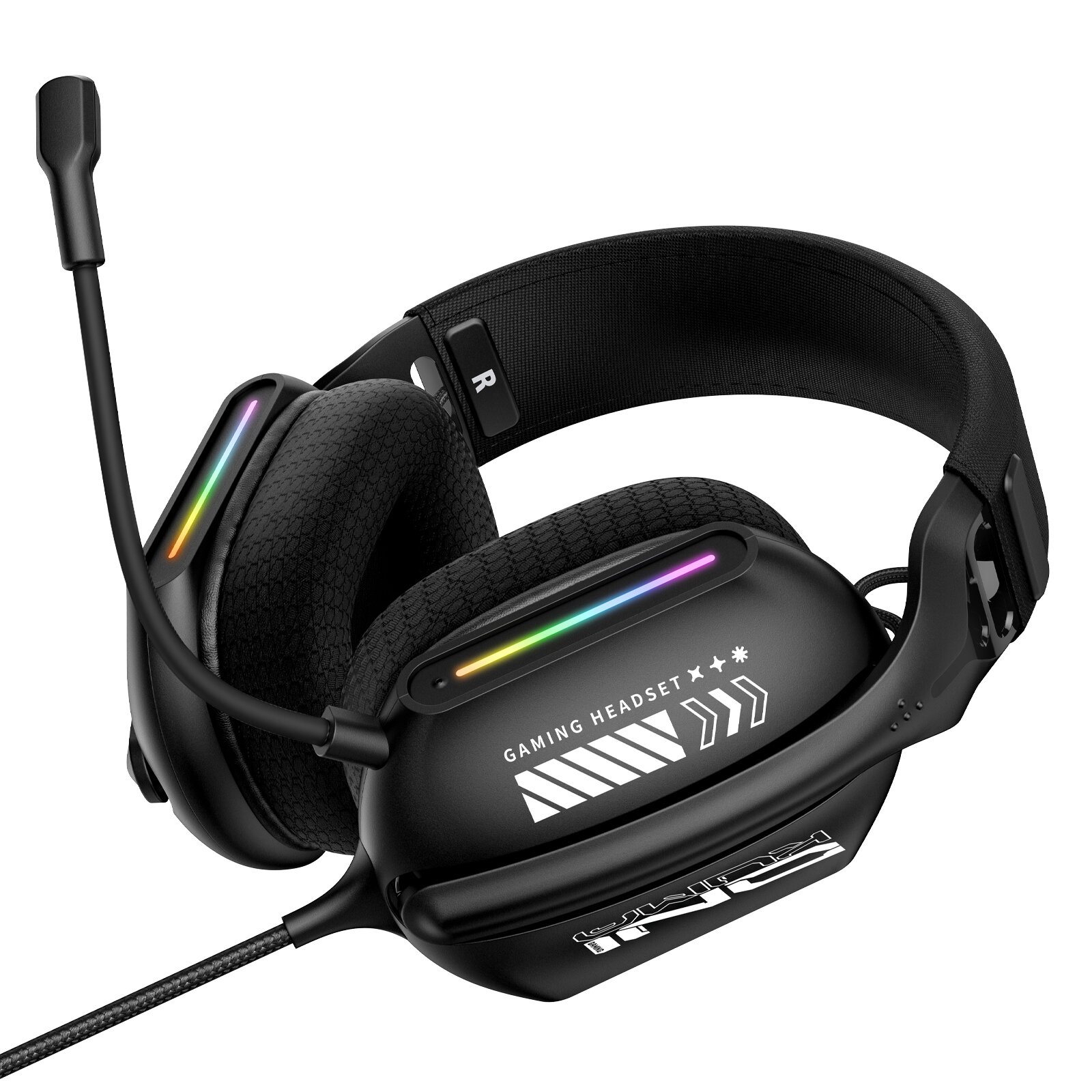 Наушники проводные с микрофоном X12, Радиоканал, 3.5 мм, USB, черный