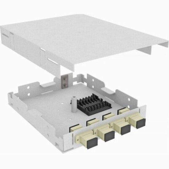 Кросс оптический, настенный, Toplan 4 SC/PC адаптера, многомодовый MM 50/125 (OM3), укомплектованный,