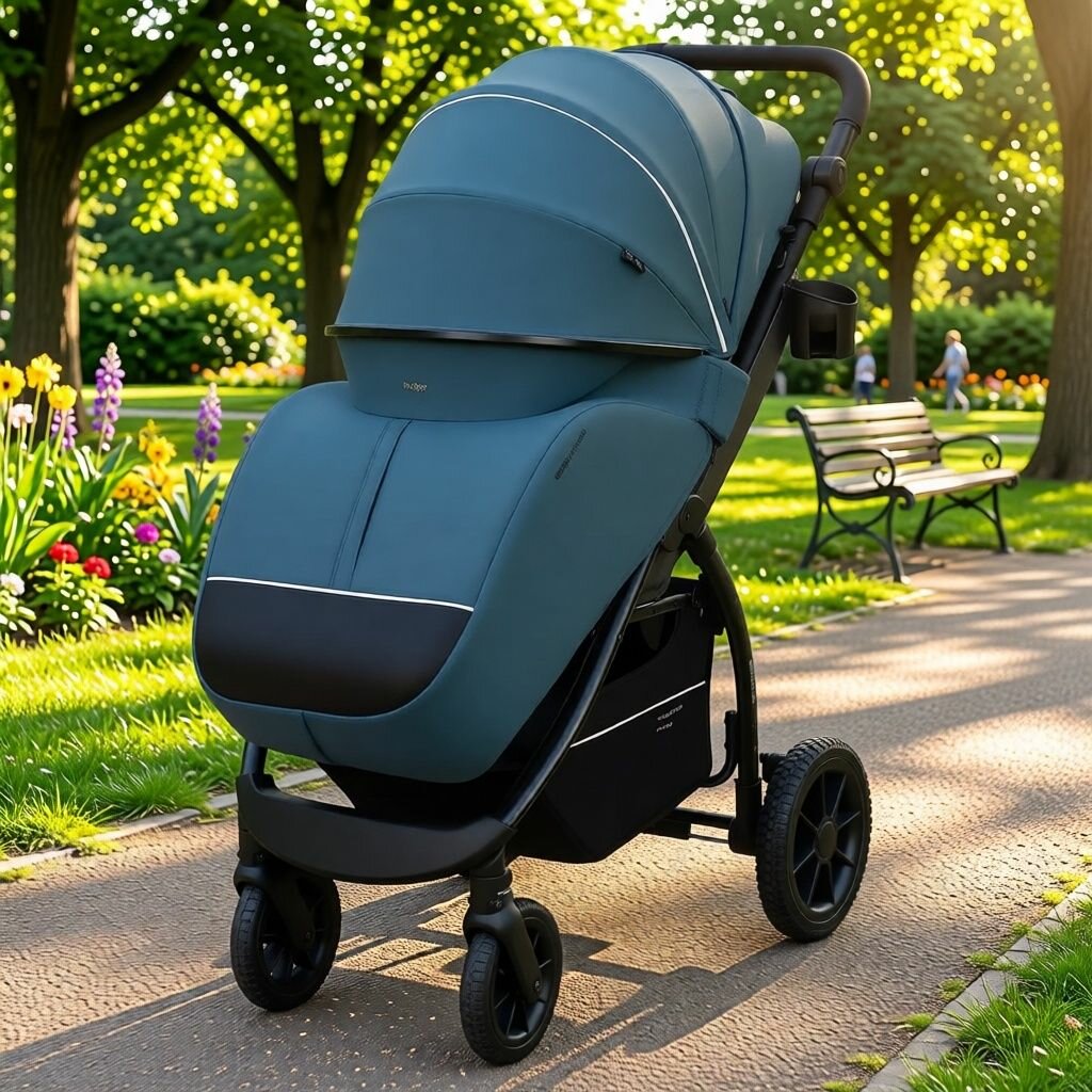 Коляска прогулочная Indigo EPICA SL NEW, 2026 г, с супер мягкой амортизацией , с резиновыми колесами, с дополнительным матрасиком, двойной тканью и регулируемой ручкой. Цвет: Синий
