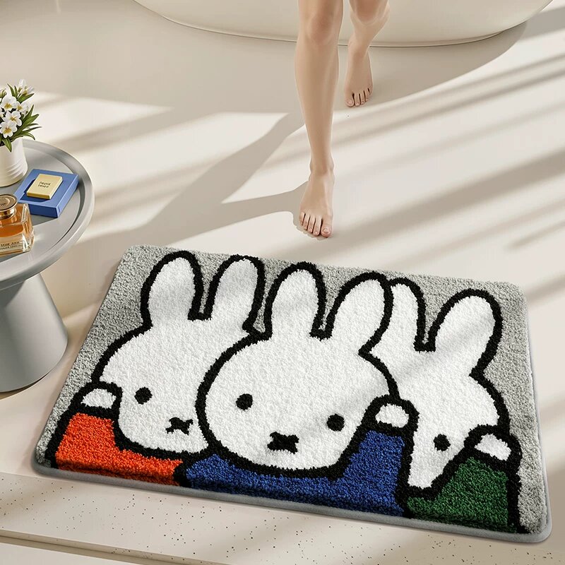 Впитывающий коврик для ванной комнаты Miffy Collaboration, толстый быстросохнущий велюровый нескользящий коврик для