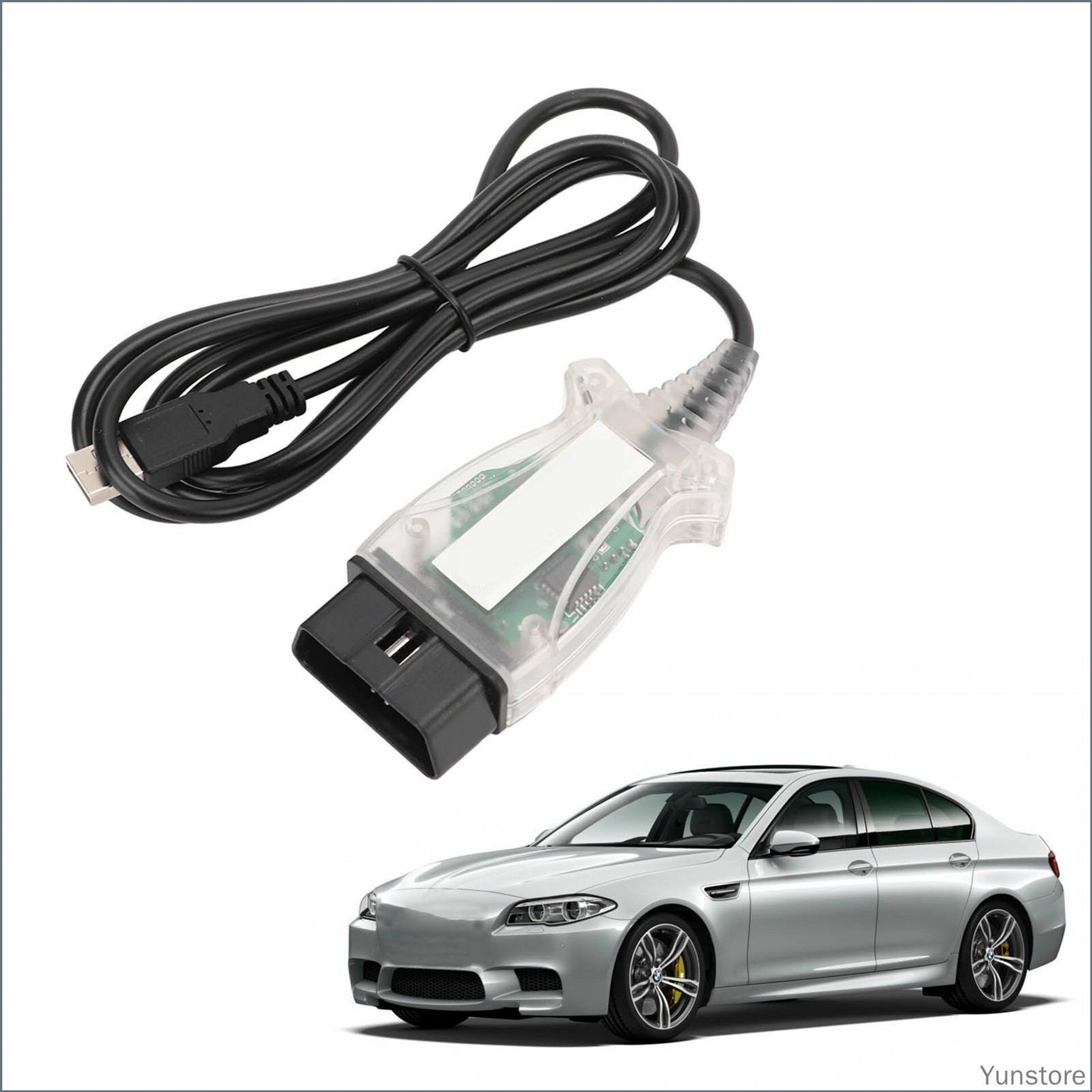 Диагностический кабель с переключателем и USB-интерфейсом OBD2 для автомобилей E60, E61, E81, E70, E83, E87, E90, E91, E92, E93, R56, изготовленный из материала ABS, поддерживающий операционные