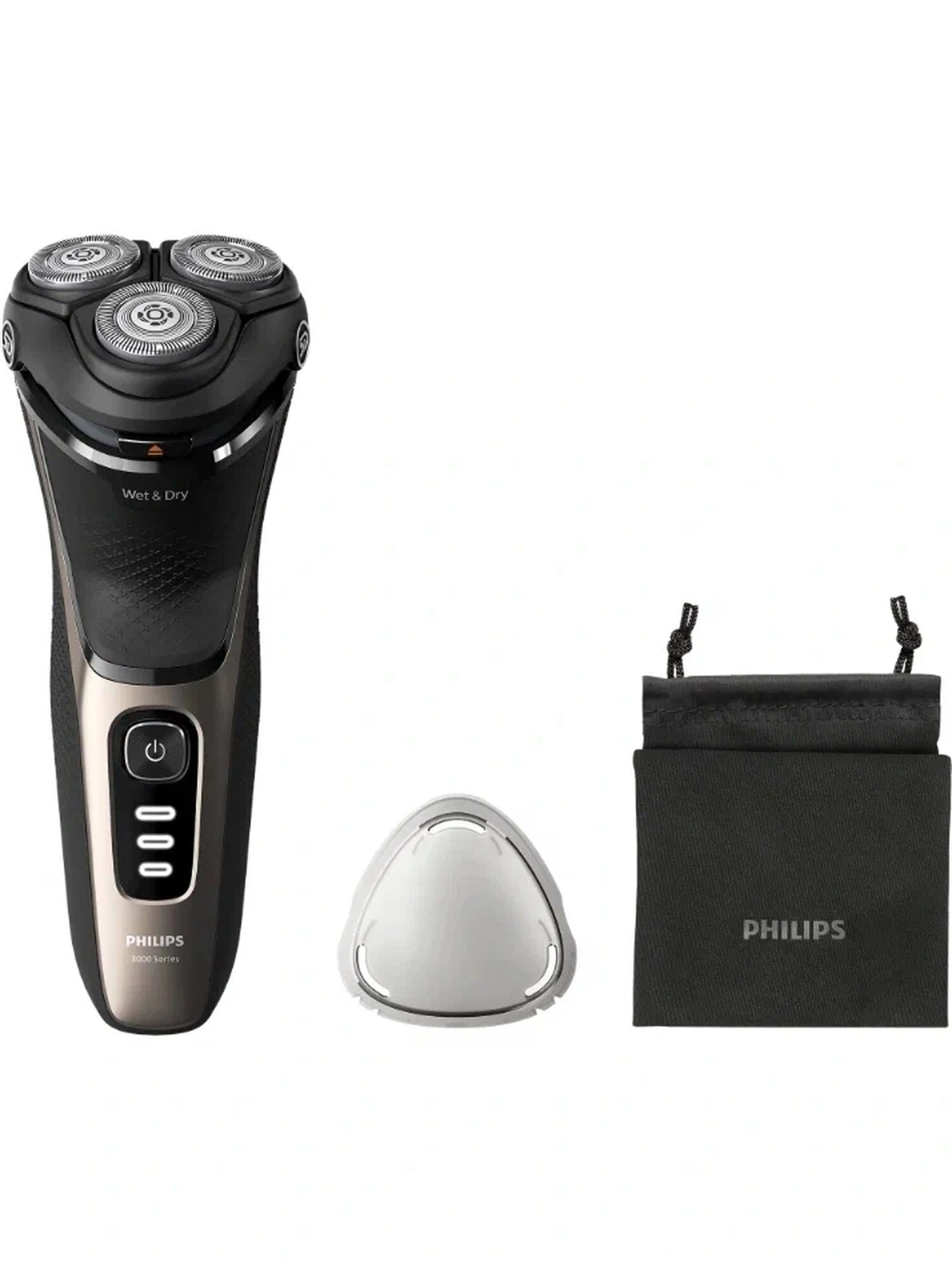 Электробритва Philips S3242/12, роторная, Li-ion аккумулятор, черный/серебристый