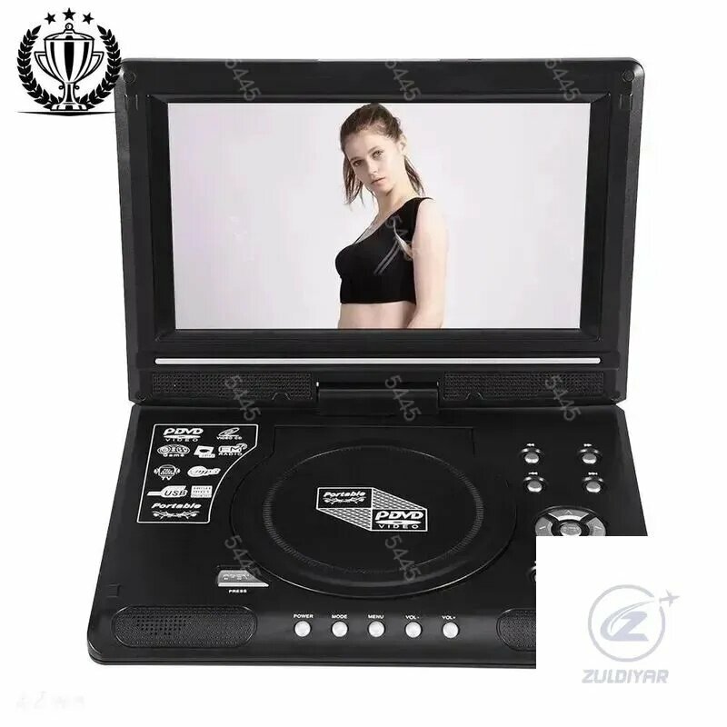 GM 7.8-дюймовый портативный мобильный DVD с мини-телевизором, HD-плеером, встроенной аккумуляторной батареей, поддержкой SD-карты/USB-порта/DVD