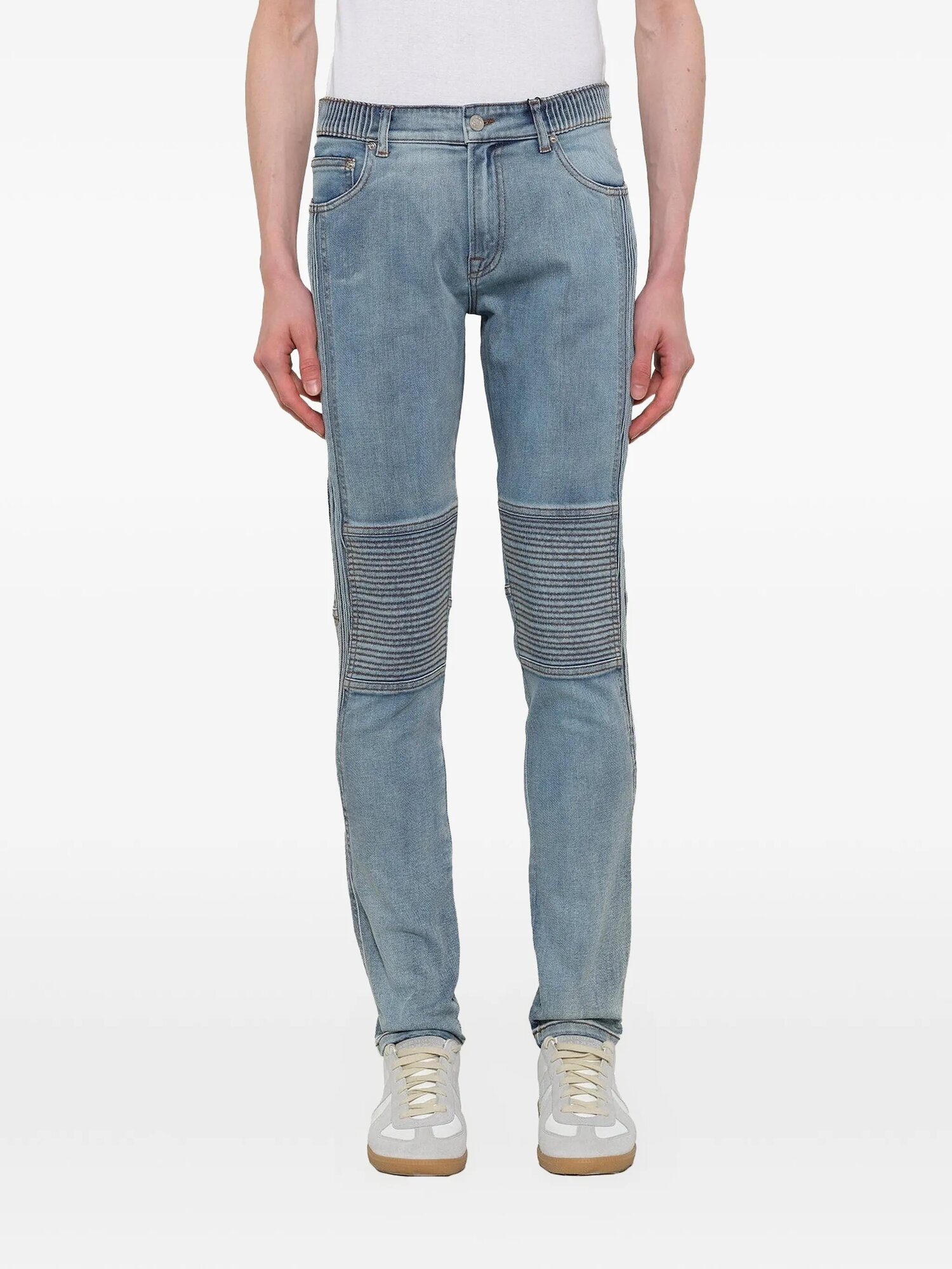 Джинсы Ribbed-panel slim-fit jeans 